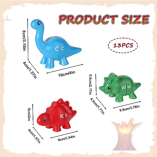 13pcs Dinosaur Alphabet Match Game, Cute Letter Matching Game Uppercase ...