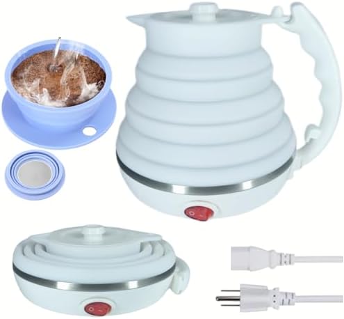 Amazon.com: AUCOO Collapsible Travel Kettle Electric Portable Foldable ...