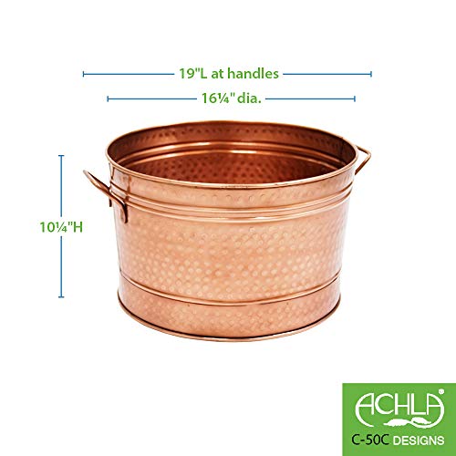 Snapklik.com : Round Hammered Copper Plated Galvanized Tub