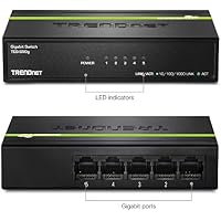 Amazon.com: TRENDnet 5-Port Unmanaged Gigabit GREENnet Desktop Metal ...