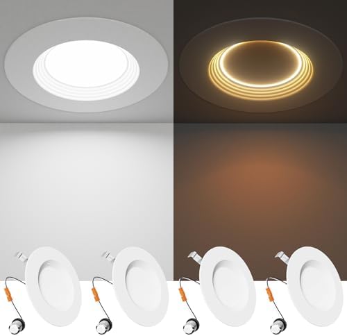 hykolity 6 Pack 5/6 Inch LED Can Lights with Night Light, CRI90, 1100lm ...