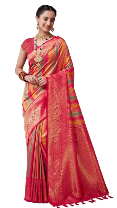Buy Aggarwal's Sanjay Saree Centre Multi Kanjivaram Saree Silk Rani ...
