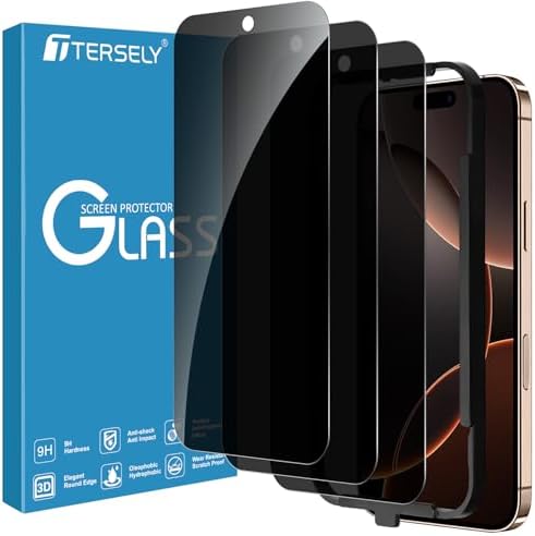 Amazon.com: T Tersely [3-Pack] Privacy Screen Protector for iPhone 16 ...