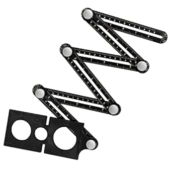 Multi Angle Measuring Ruler, Tile Tools Foldable 3 Holes 6-Sided Angle ...