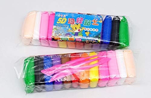 Ridahlia Non- Toxic 12 Different Color Fluffy Foam Clay with 3 Tools (2 ...