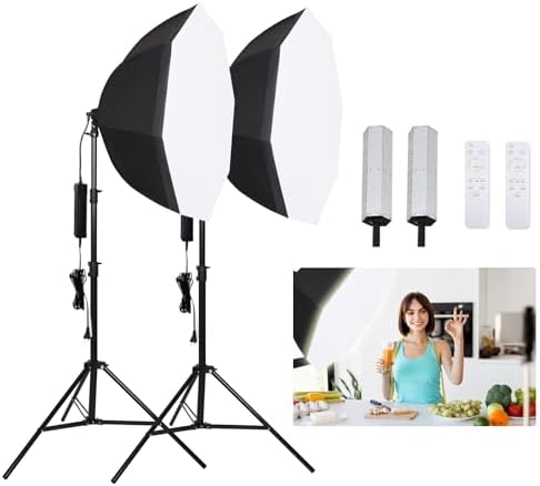 Amazon.com : Portable Continuous Photography Lighting Kit, 95cm/37.5 ...