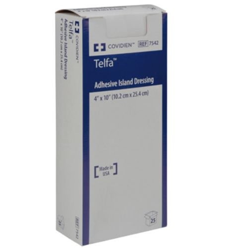 Amazon.com: Covidien 7542 Telfa Adhesive Island Dressing, 4" x 10" Size (Pack of 100 ...