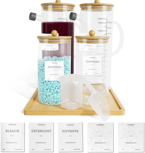 Amazon.com: Glass Laundry Detergent Dispenser Set of 4 - Extra Large ...