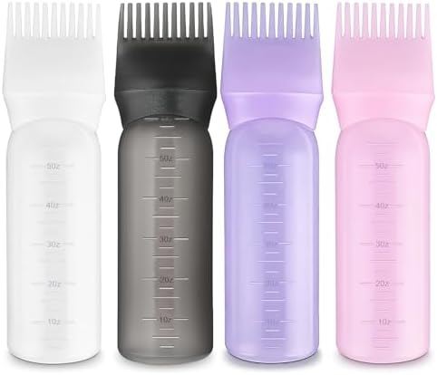 BETA SPACE 4Pcs 6oz Large capacity Root Comb Applicator Bottle, Hair ...