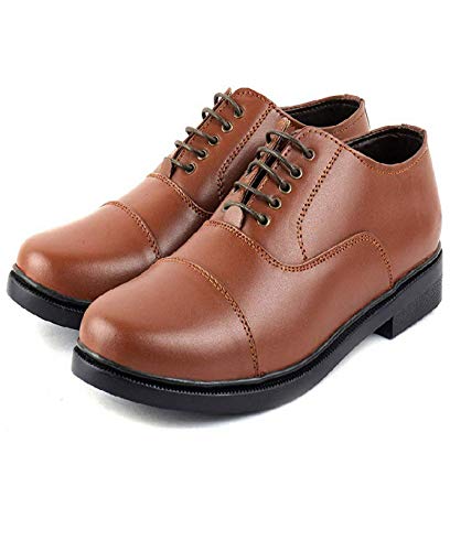 Buy STEEL GUARD Mens Leather NCC Military Army Police Oxford Formal ...