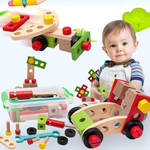 Wooden DIY Building Blocks Set, Disassemble and Assemble Construction ...