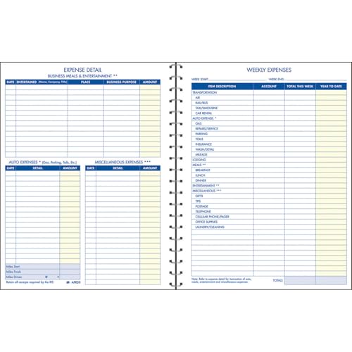 Buy Adams Expense Account Record Book, Spiral Binding, 8.5 x 11 Inches ...