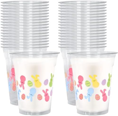 Amazon.com: JarThenaAMCS 50Pcs Easter Plastic Cups 12 Oz Easter Egg ...