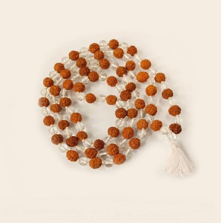 All Stone महादेव माला Sphatik Rudraksha Crystal Mala 108 Beads Original ...