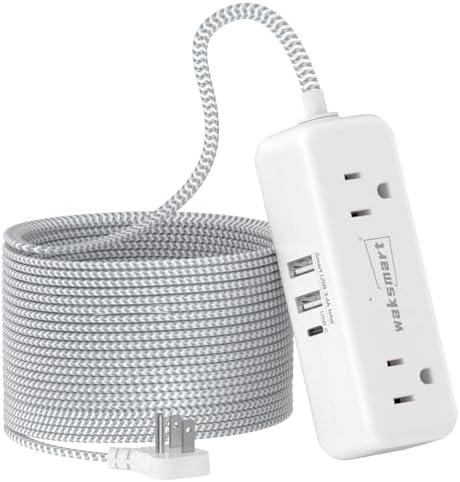 Amazon.com: Flat Extension Cord 25 FT with 4 AC Outlets 3 USB Ports (5V ...