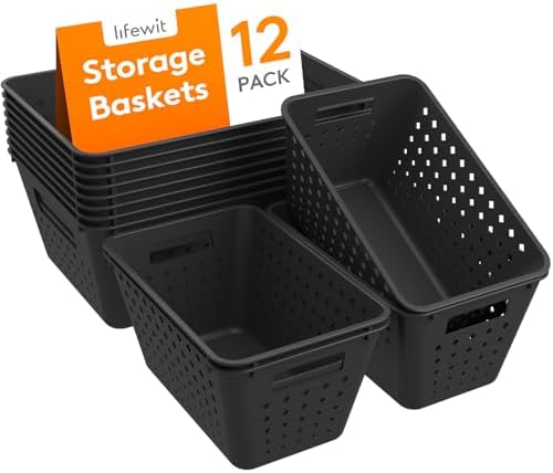 Amazon.com: Lifewit Plastic Storage Basket, 7 Pack Stackable Storage ...
