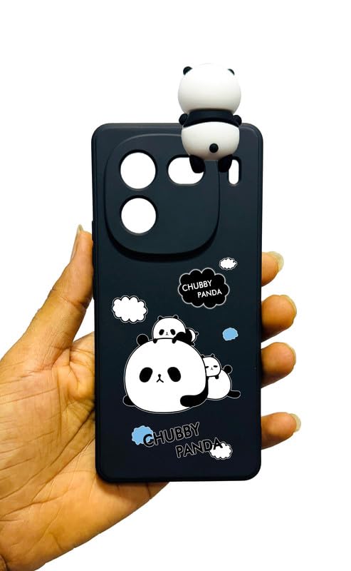 Radha Chubby Panda Phone Case for iQ 12 5G, Black Flexible Cover with ...