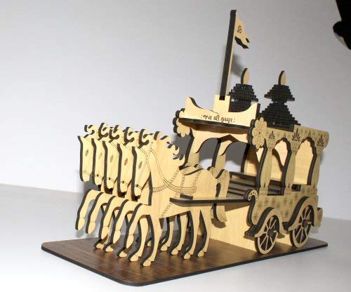Brace Decorated Wooden Chariot Showpiece : Amazon.in: Home & Kitchen