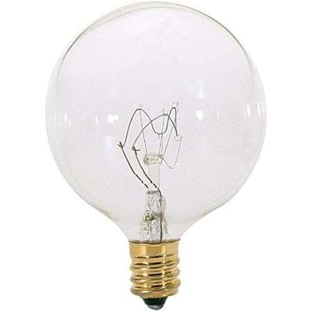 Satco S3745 120V Candelabra Base 40-Watt HX10.5 Light Bulb, Clear ...