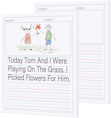 zmybcpack 2 Pack 8.5"x11" Handwriting Practice Paper, Kindergarten ...
