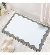 Amazon.com: KOEXM Scalloped Bath Rug 20" x 32" Luxury Microfiber Soft ...