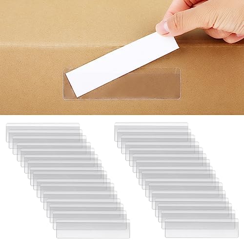 60Pcs Self-Adhesive Label Holders 3 x 11 cm Clear Shelf Tag Storage ...