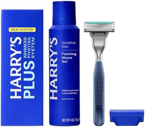 Amazon.com: Harry's Plus Shaving Kit for Men - Premium Handle, Razor ...