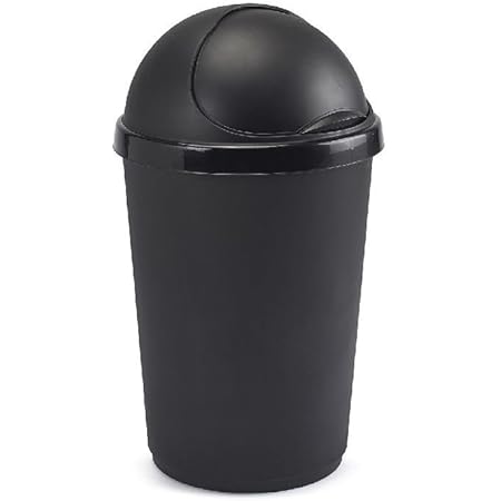 Whitefurze Black 50 Litres Bullet Bin And Lid Black 50 Litres by ...