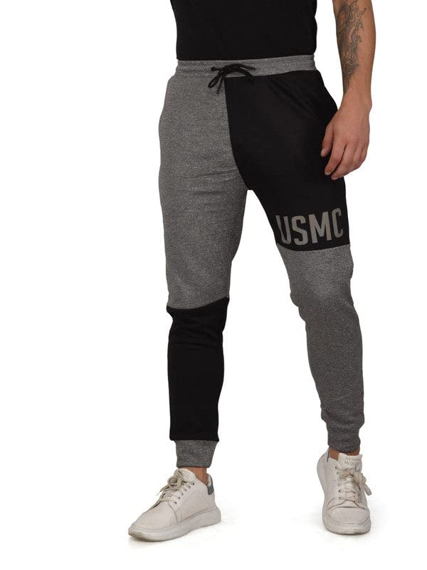 USMC Mens Pure Cotton Casual Jogger/Track Pant Regular Fit Active Wear ...