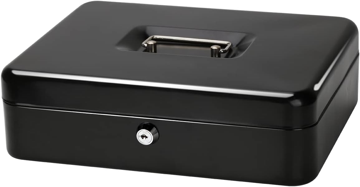 Amazon.com : KYODOLED Metal Cash Box with Money Tray and Lock,Money Box ...
