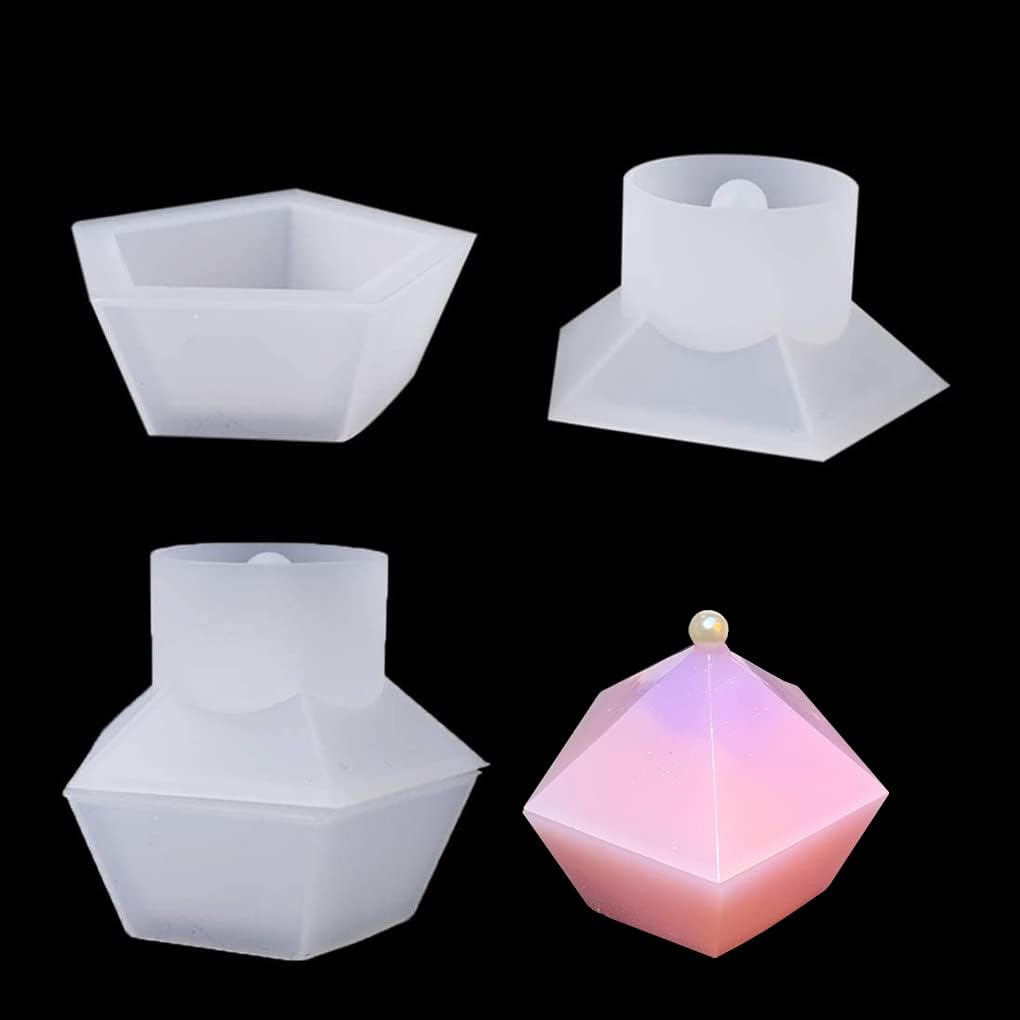 Amazon.com: FineInno Box Resin Molds,Pentagon Jar Silicone Molds with ...