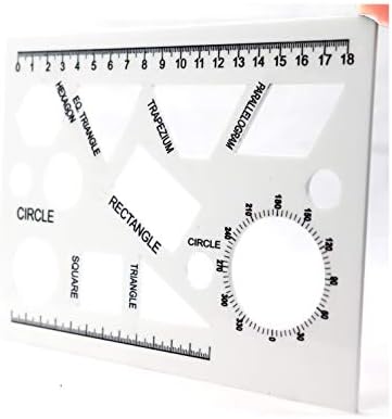 MATHWORLD Stencil Set With Geometric Shapes Cutout,Size 20X10 Cm,3Mm ...