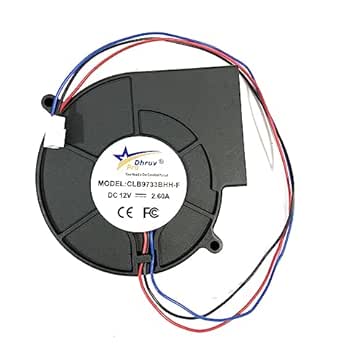 DHRUVPRO CLB9733BHH-F DC 12V 2.60A 5600 RPM 3-Pin Air Blower Fan ...