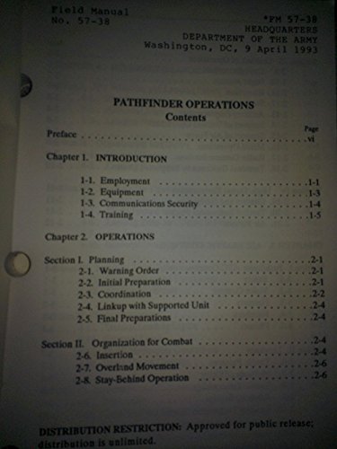 Pathfinder Operations (FM 57-38): Department of the Army: Amazon.com: Books