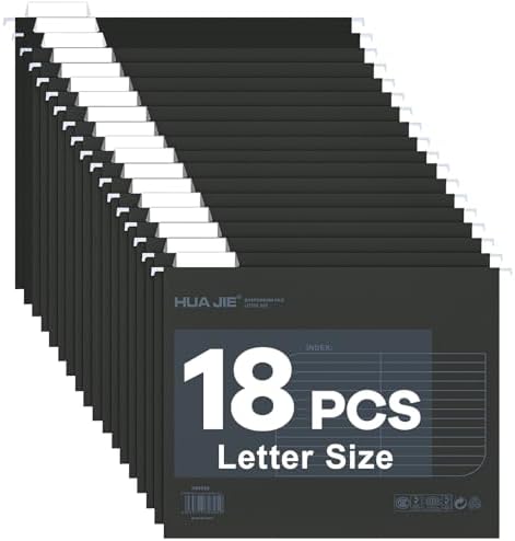 Merrynine 18pcs Black Hanging File Folders Letter Size, File Folders ...