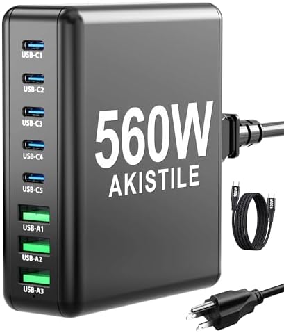 Amazon.com: 500W USB C Fast Charger Block, 8 Port USB Charging Station, GaN Ⅲ Pro Double 100W PD ...