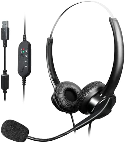 Amazon.com: WEINYWCN USB Wired Headset with Mic for PC, Laptop ...