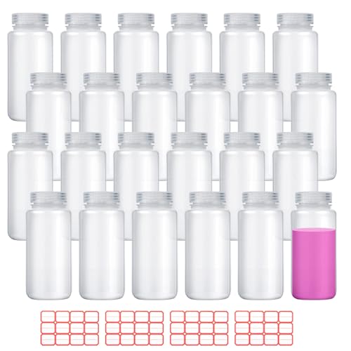 TANEMUDO 24 Pcs 16oz/500ml Plastic Sample Bottles with 4 Label - Want ...