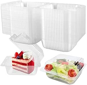 KNFFSAAJL 100Pcs Cake Slice Boxes Reusable Cupcake Slice Container with ...