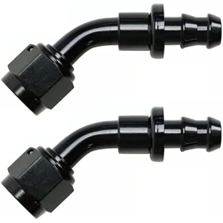 Amazon.com: 10AN 45 Degree Push Lock Hose Fitting Female Swivel Push-on ...