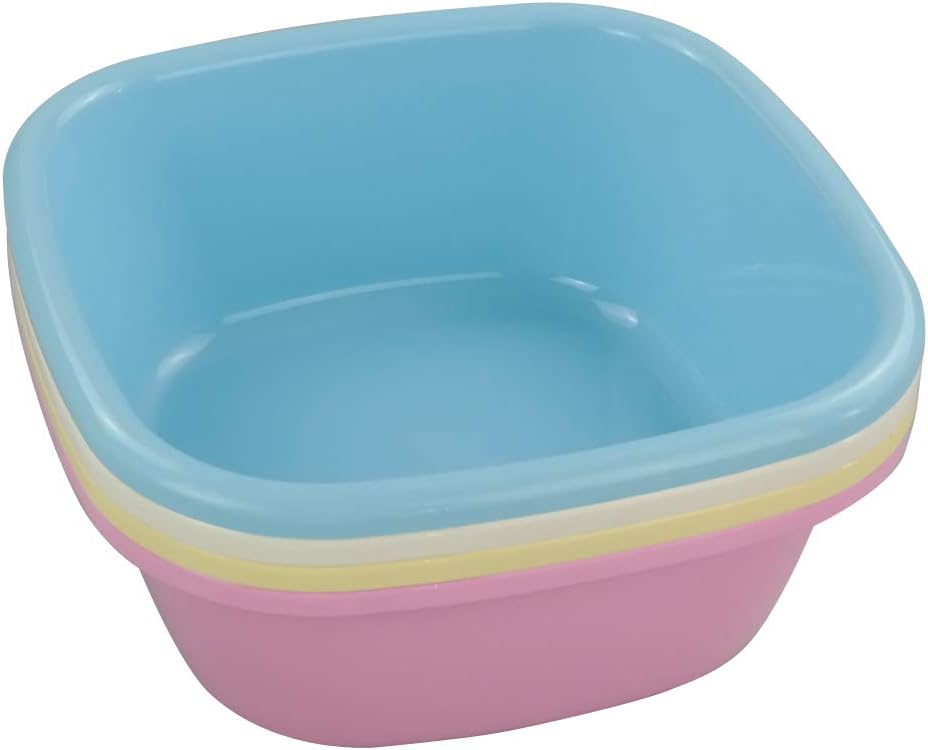 Innouse Square Washing up Bowl Set of 3, 8 L Small Plastic Wash Bowl ...