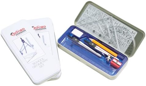 Oxford Educational Supplies Geometry Set in a Tin : Amazon.co.uk ...