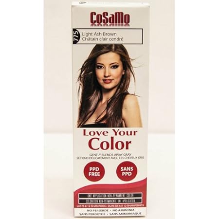 Amazon.com: CoSaMo Love Your Color Hair Color 775 Light Ash Brown (Pack ...