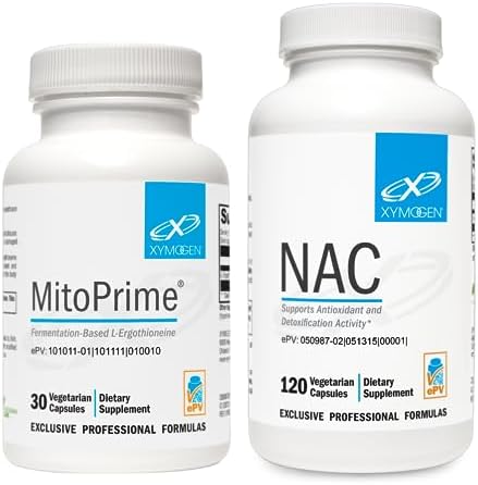Amazon.com: XYMOGEN MitoPrime (30 顆膠囊) + NAC (120 顆膠囊) 2 個產品組合 - L 草原硫氨 ...