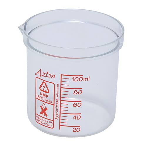 Stackable PMP Beakers, Blue Graduations, 100mL, case/10: Amazon.com ...