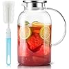 Amazon.com: SUSTEAS 2.2 Liter 75oz Glass Pitcher with Lid, Easy Clean ...