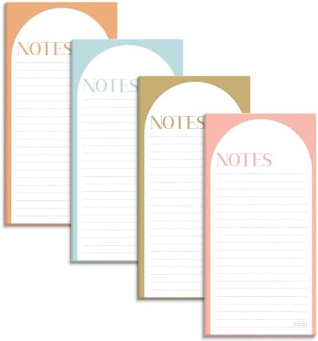 S&O Magnetic Notepads for Refrigerator 4 Pack, Sticky notes for Fridge ...
