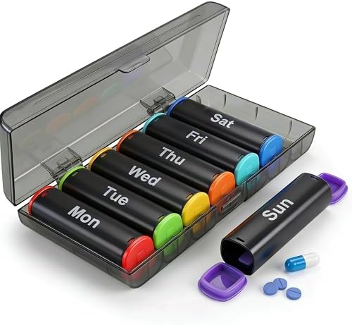 Amazon.com: CAidRE Weekly Pill Organizer 2 Times a Day - 7 Day AM PM ...
