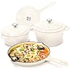 Amazon.com: Hisencn Enameled Cast Iron Cookware Set - 7-Piece ...