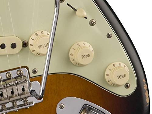 Snapklik.com : Road Worn Aged White Stratocaster Electric Guitar Knobs